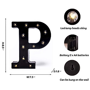 Foaky Black LED Marquee Number Lights Sign Light Up Marquee Number Lights Sign for Night Light Wedding Birthday Party Battery Powered Christmas Lamp Home Bar Decoration