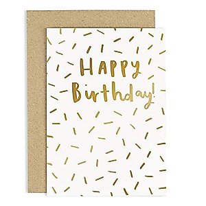 Old English Co. Birthday Card - A6, Happy Birthday Confetti | Perfect for Friends or Family Members | Happy & Funny Adult Occasion Cards | Suitable for Men & Women | Blank Inside & Envelope Included