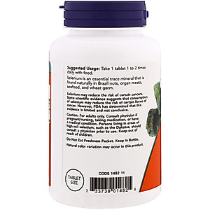 Now Foods Now Foods, Selenium, (2 Pack) Yeast Free, 100 mcg, 250 Tablets