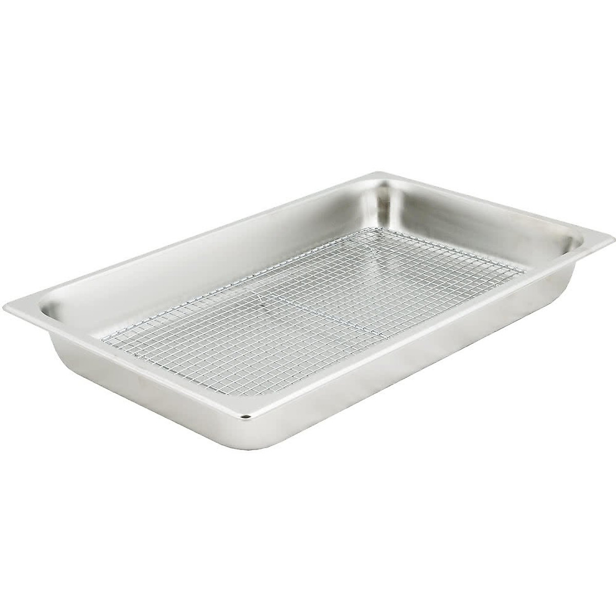 Commercial Grade Full Size Pan and Cooling Rack/Pan Grate Set for Standing Heat Lamps