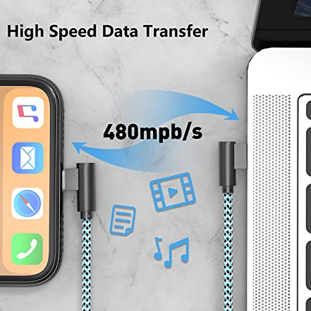 iPhone Charger 10 ft Lightning Cable [Apple MFi Certified] 90 Degree 3 Pack iPhone Charging Cable Long iPhone 13 Charger Nylon Braided for iPhone 14/13/12/11 Pro MAX/XR/XS/8/7/Plus/6S/SE/iPad