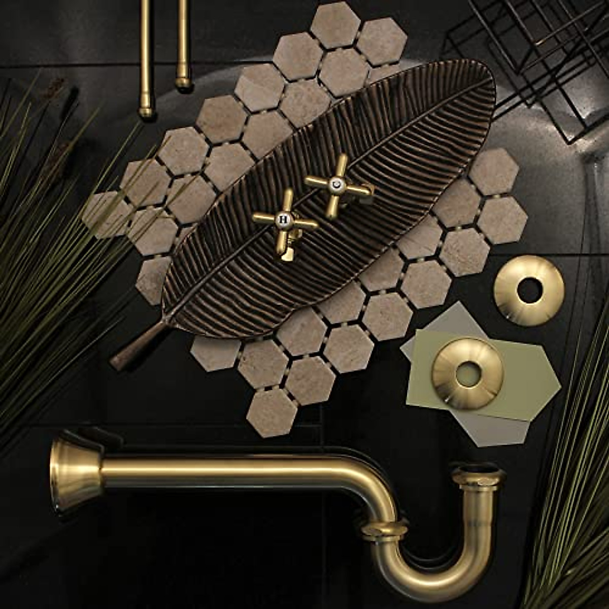 Kingston Brass KPK107P Trimscape Plumbing Supply Kit Combo, Brushed Brass