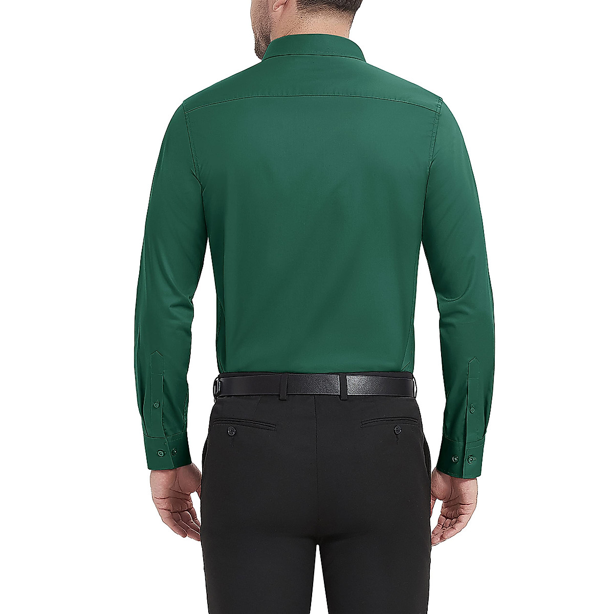 MAGCOMSEN Mens Dress Shirts Long Sleeve Button Down Shirt Lightweight Formal Shirts Business Casual Shirt Green,XL