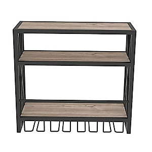 Bigbiglife Wine Racks Wall-Mounted Wine Racks with Storage Shelf, Brown Industrial Style Wall Mounted Wine Racks, Wall Wine Racks with Bottle Holder