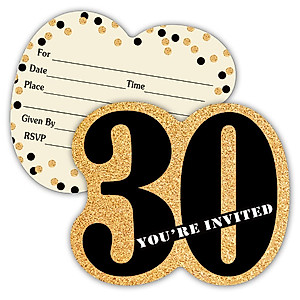 Haizct 15 Pack 30th Birthday Party Invitations With Envelopes,30th Party Invitations,30th Celebration,Birthday Party Invitations Cards For Adults