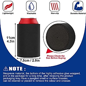 Desing Wish Bottom-Sealed 12oz Standard Can Cooler Sleeve Anti-Slip Neoprene Blank Drinks Insulator Sleeves for 12 16 oz Beverage Cans/Bottles (4 Pack Black)