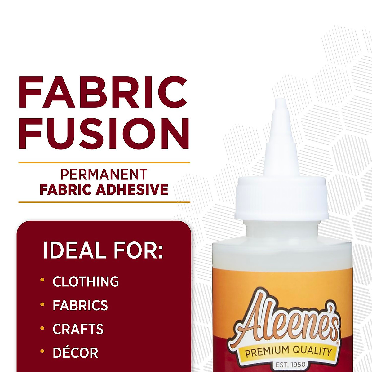 Aleene's 23473 Fabric Fusion Permanent Fabric Adhesive ,Clear,4oz