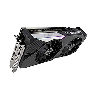 ASUS Dual NVIDIA GeForce RTX 3060 Ti OC Edition Gaming Graphics Card (PCIe 4.0, 8GB GDDR6 Memory, HDMI 2.1, DisplayPort 1.4a, Axial-Tech Fan Design, Dual BIOS, Protective Backplate, GPU Tweak II)