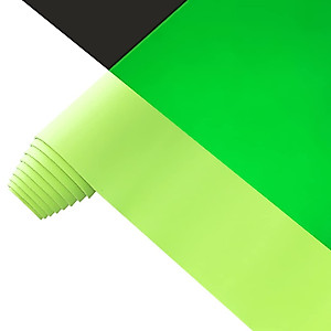 30 x 135 cm Glow in The Dark Faux Leather Roll Solid Color Smooth Synthetic PU Fabric for DIY Sewing Crafts Party Decor (Green)