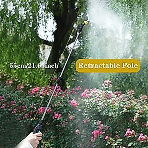 DOUBFIVSY Electric Plant Sprayer, Watering Spray Wand Rechargeable Portable Garden Sprayer with 2 Nozzles and 3M Hose Multi-Purpose Plant Mister Sprayer for Yard Lawn Weeds Plants