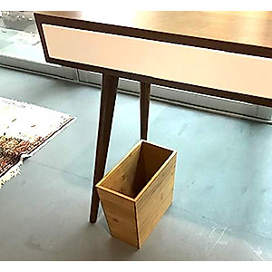 Bamboo Waste Basket | Waste Basket for Bathroom | Waste Basket for Office | Great Office Trash Cans for Near Desk | Bathroom Trash Can | Bedroom Trash Can | Trash Can Small Wastebasket Bamboo Decor (1, 10,6" x 5.75" x 10")