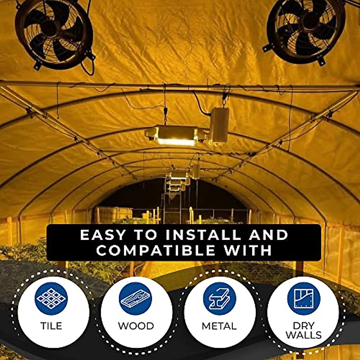 OmniPV Solar Powered Wall Mount Exhaust Fan, 35 Watt (for Home, Garage, Workshop, Greenhouse, RV, Outdoor Garden, etc.)