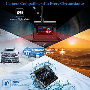 Backup Camera System for Trucks and RVs - 7-Inch Display with IP68 Waterproof Rear View Camera, IR Night Vision, and Easy Installation for Vehicles, Trailers, Campers, and Vans