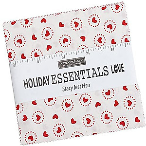 Holiday Love Charm Pack by Stacy Iest HSU; 42-5" Precut Fabric Quilt Squares