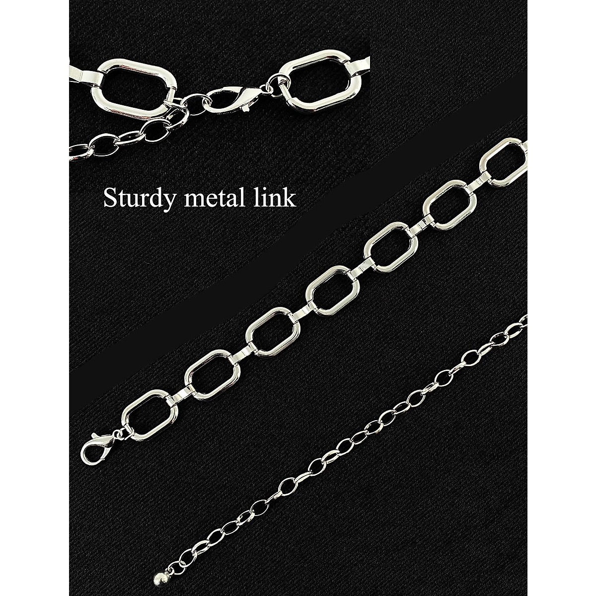 TOPACC Silver Chain Belts for Women Thick Metal Y2k Belt Circle Chains Belt for Dresses Jeans Skirt Girls Fashion