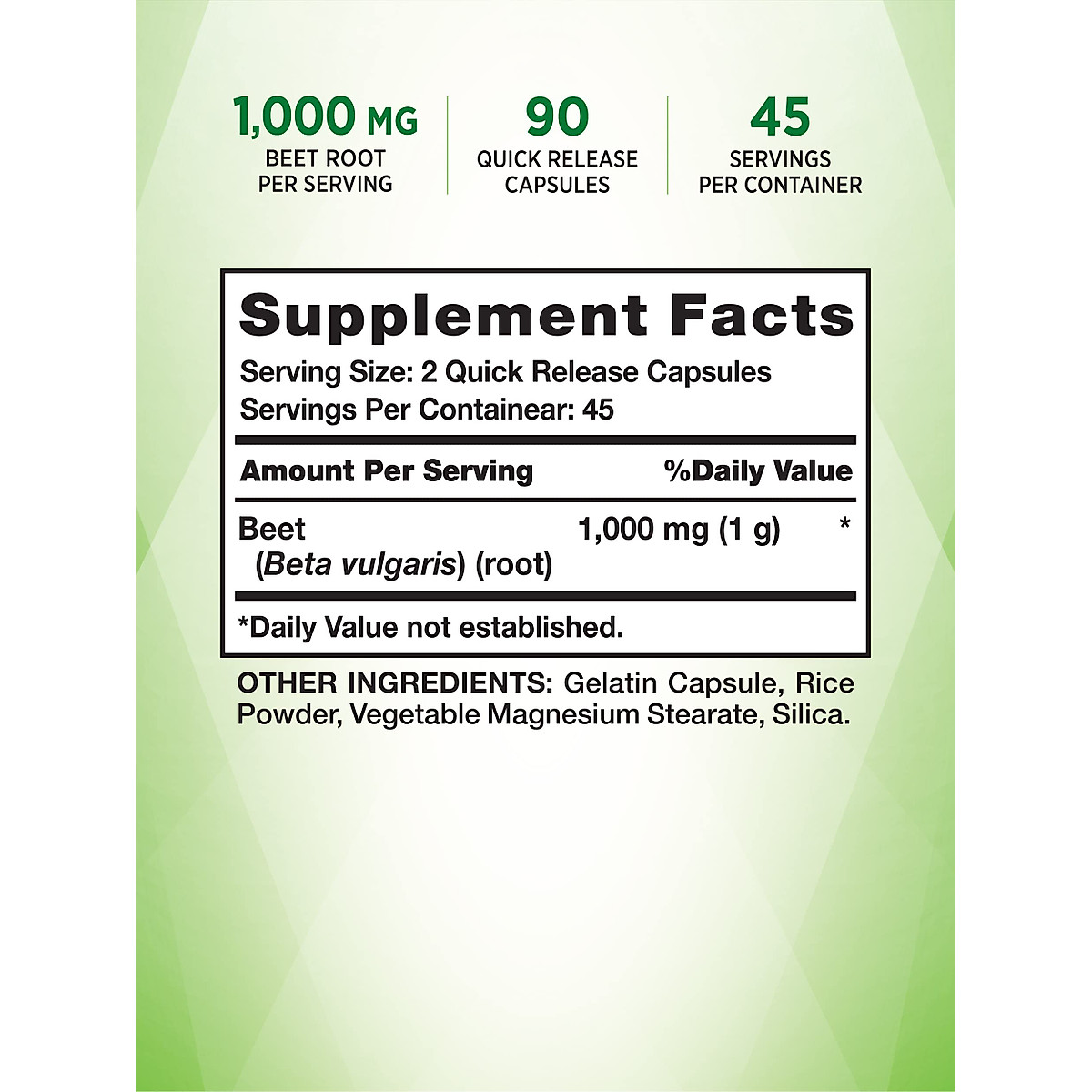 Nature's Truth Beet Root Capsules | 1000mg | 90 Pills | Herbal Extract | Gluten Free, Non-GMO Supplement, 90 Count