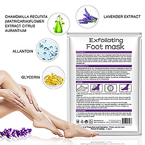 Foot Peel Mask,Exfoliating Foot Socks Calluses Remover Dead Skin, Moisturizing Feet Peeling Mask for Dry Skin,Repair Rough Heels, Get Silky Soft Feet - 5Pack