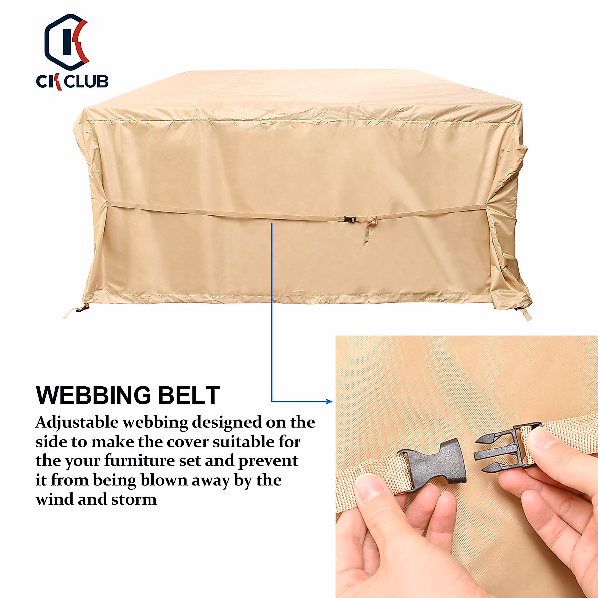 Patio Furniture Sectional Set Covers Large Water Resistant Outdoor Furniture Set Covers Loveseat Covers Beige 112" L x 98" W x 28" H