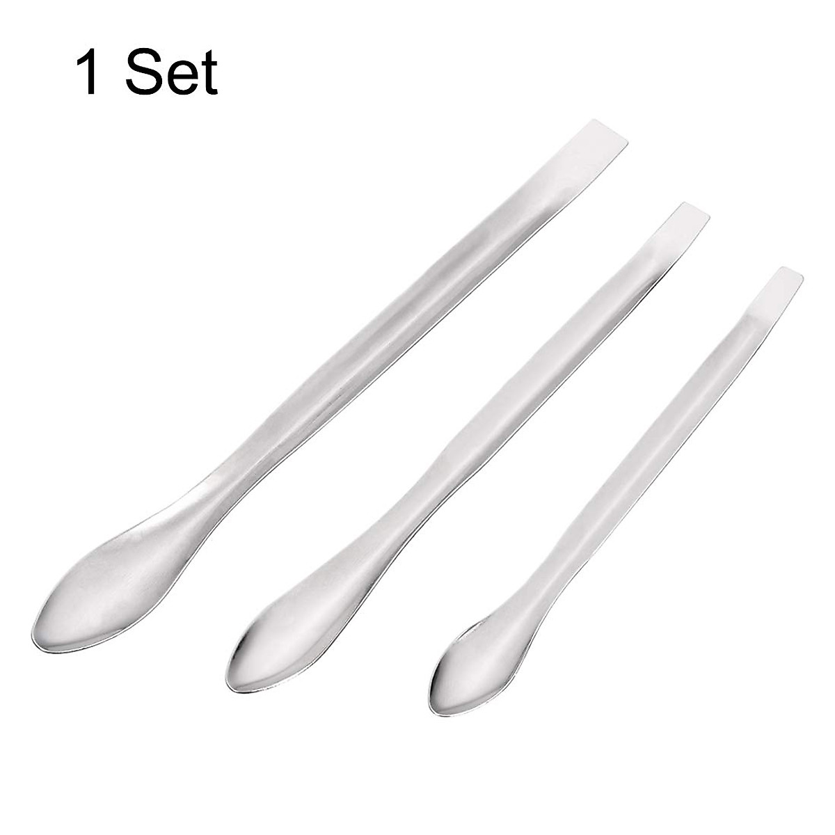 uxcell Micro Scoop Stainless Steel Reagent Sampling Lab Spoon Spatulas for Laboratory 105/125/140mm 3in1 3Pcs
