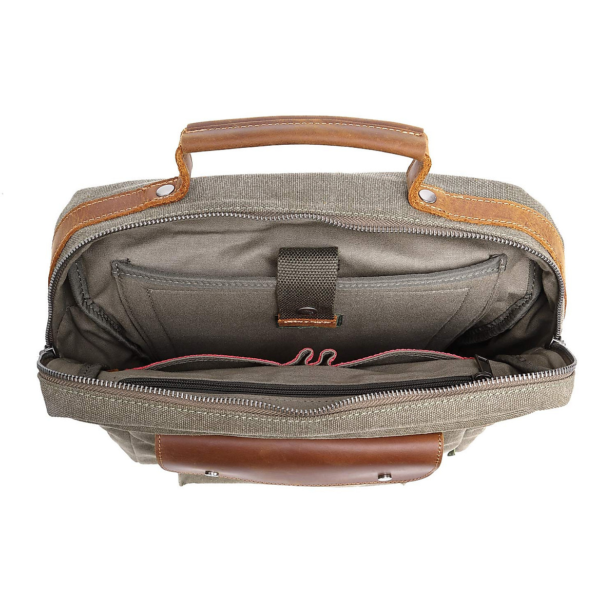 TSD Brand Valley Hill Canvas Backpack (Olive)