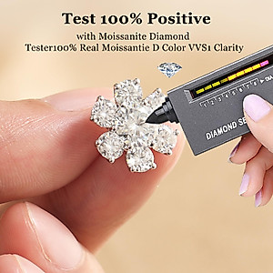 TunzugMoissanite Stud Earrings D Color VVS1 Clear Moissanite Stud Earrings 18K Gold Plated 925 Sterling Silver Friction Base Hypoallergenic Earrings for Men Women