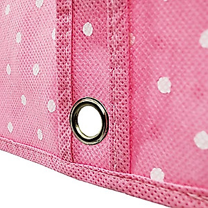 HANGERWORLD Pink Polka Dot Suit and Dress Garment Bags for Storage - 45inch x 22inch - Breathable Clothes Covers Protecting Dusts Closet Storage
