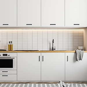 Home Expert Square Cabinet Pulls 30 Pack 5 Inch Matte Black Cabinet Handles Kitchen Hardware for Cupboard