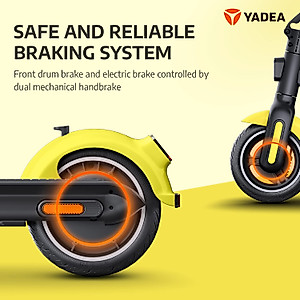 Yadea Electric Kick Scooter KS Adults Electric Scooter-KS6 500W Motor(Ver.KS3 300W), 34 Miles Long Range(Ver.KS3 12 Miles) & 18.6MPH(Ver.KS3 15.6MPH), with Self-Healing Tubeless/Hollow Honeycomb Tires