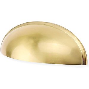 goldenwarm 10 Pack 3 in Light Brass Bin Cup Pulls Brushed Gold Cabinet Pulls Gold Cup Drawer Dresser Hardware Closet Door Pulls