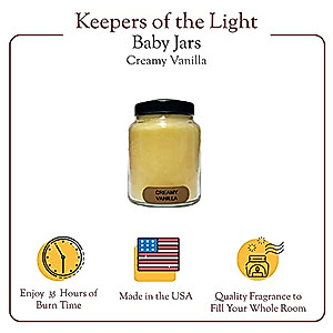A Cheerful Giver - Creamy Vanilla Baby Scented Glass Jar Candle (6oz) with Lid & True to Life Fragrance Made in USA