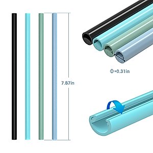 HAPPY CREATE 8 Pcs Reusable Silicone Premium Softy Drinking Straws in Snap Straw-Openable Design Hot and Cold Compatible（4 colors）