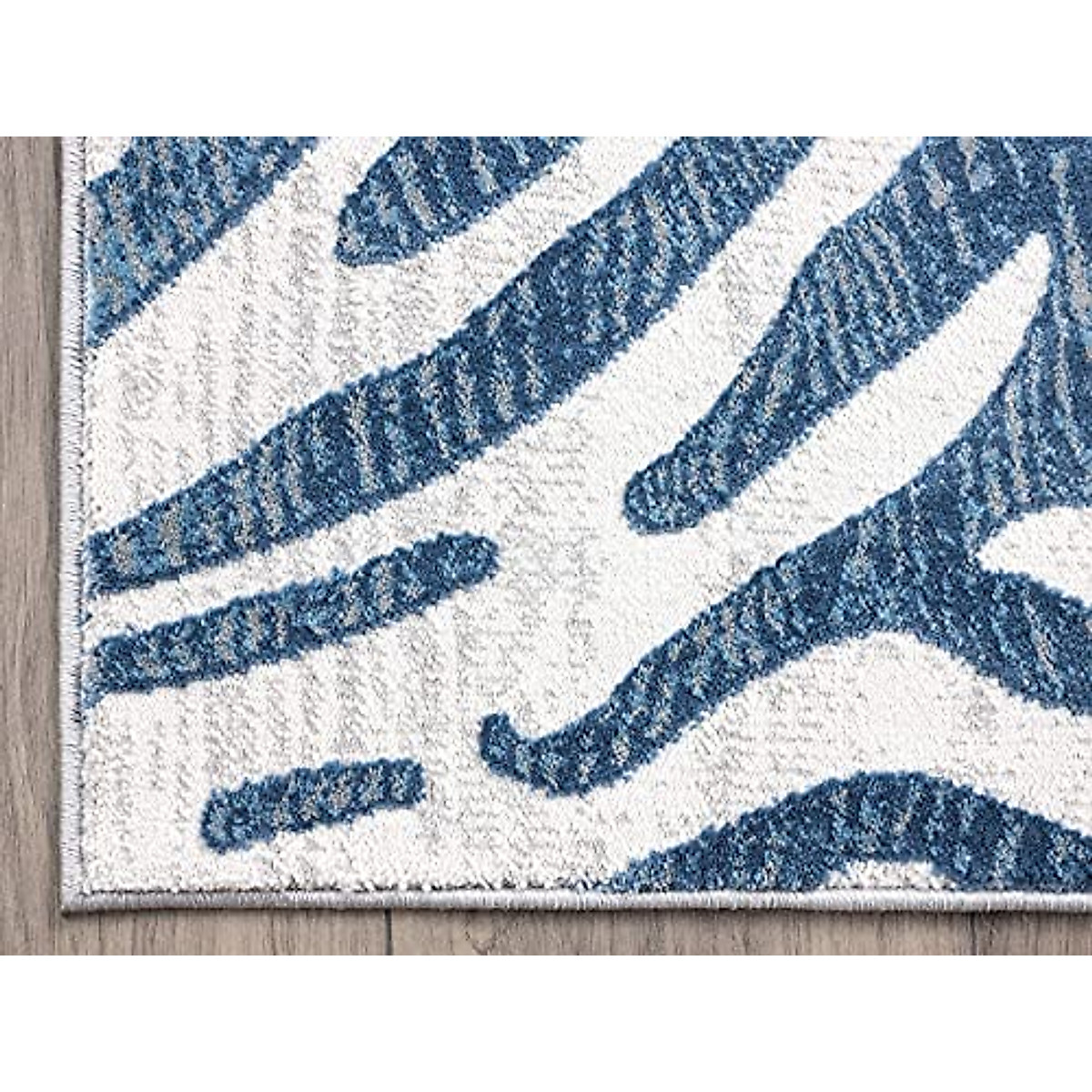 Abani Nova NOV170A Blue Grey Zebra Print Area Rug 6' x 9'