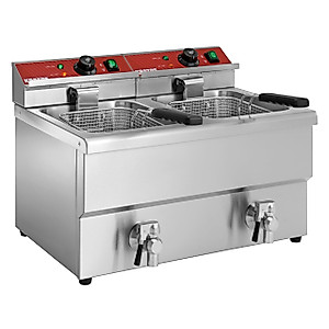 Kratos 29Y-016 Commercial Electric Countertop Fryer, 30 lb. Capacity, 208/240V, 7000W, 2 Baskets