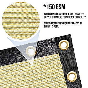 E&K Sunrise 6 feet x 50 feet Privacy Screen Fence Heavy Duty Fencing Mesh Shade Net Cover for Wall Garden Yard Backyard (6 ft X 50 ft, Beige)