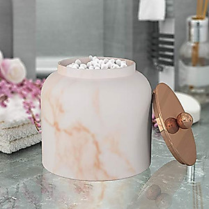 nu-steel MST1CH Misty Copper Collection Cotton Container, Perfect for Home & Bathroom Accessories, Resin and Metal