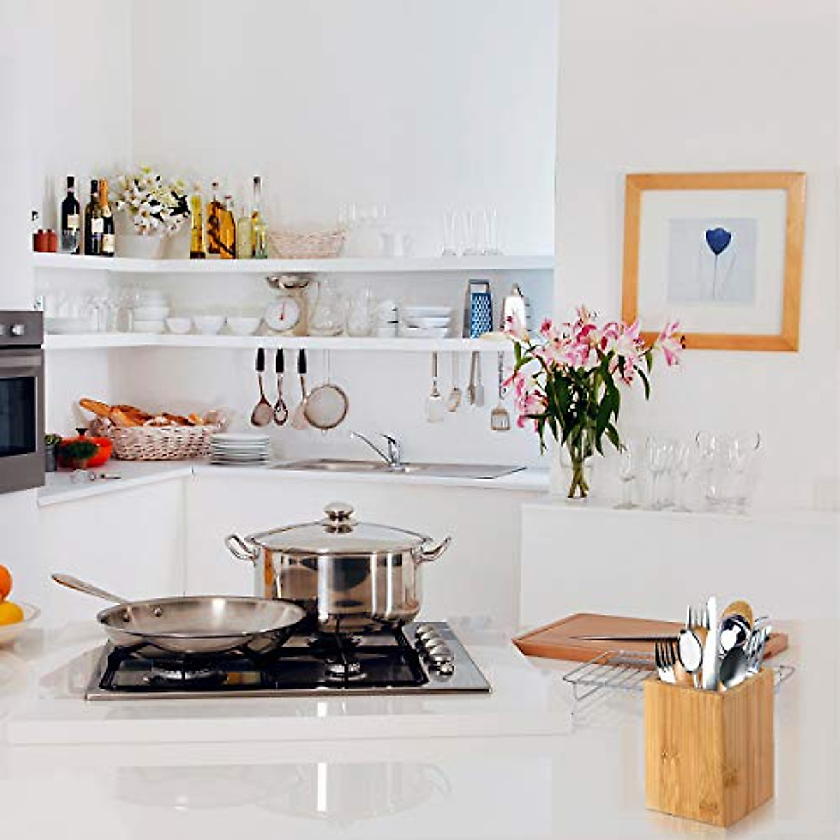 Pen Cup Holder,2 Pack Bamboo Wood Desk Pencil Holder Stand Multi Purpose Use Pencil Cup Pot Desk Accessories,Desktop Organizer Pencil Holder Ideal Gift for Office Home