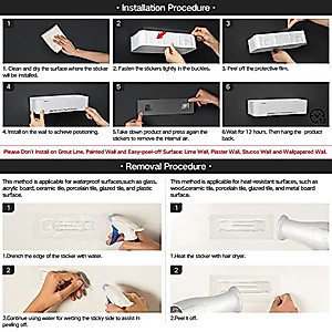 YOHOM Adhesive Shower Caddy Shelf For Bathroom Wall Plastic Shampoo Holder For Shower Storage Organizer Caddy Basket White