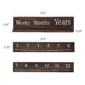 Mkono Nursery Wall Baby Picture Frame Weekly Monthly Years Milestone Board Wood Hanging Kids Growth Photo Display Farmhouse Baby Room Bedroom Nursery Decor Gift for Baby Shower Birthday Mothers Day