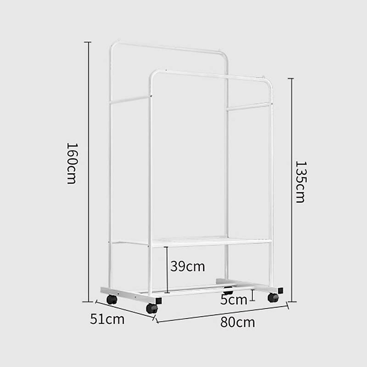 DOUBAO Floor-to-Ceiling Bedroom Folding Indoor Simple Coat Rack Balcony Hanger Double-Rod Clothes Drying Rack