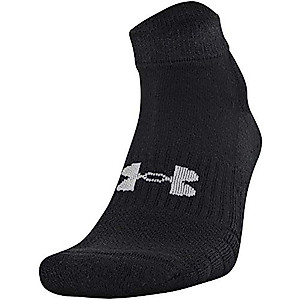 Under Armour Adult Training Cotton Low Cut Socks, Multipairs , Black (6-Pairs) , Large
