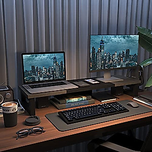 WESTREE Dual Monitor Stand Riser-Monitor Stand Riser for 2 Monitors, Sturdy Computer Monitor Stand, Multi-Purpose Desktop Storage Stand for Computer,Laptop,Printer,TV