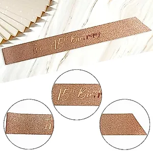 Ceqiny 15th Birthday Sash Tiara and Crowns for Girls, Birthday Queen Rose Gold Tiara, Princess Tiara Rhinestone Headbands with Combs Bridal Wedding Tiaras for Wedding Prom Bridal Party Christmas