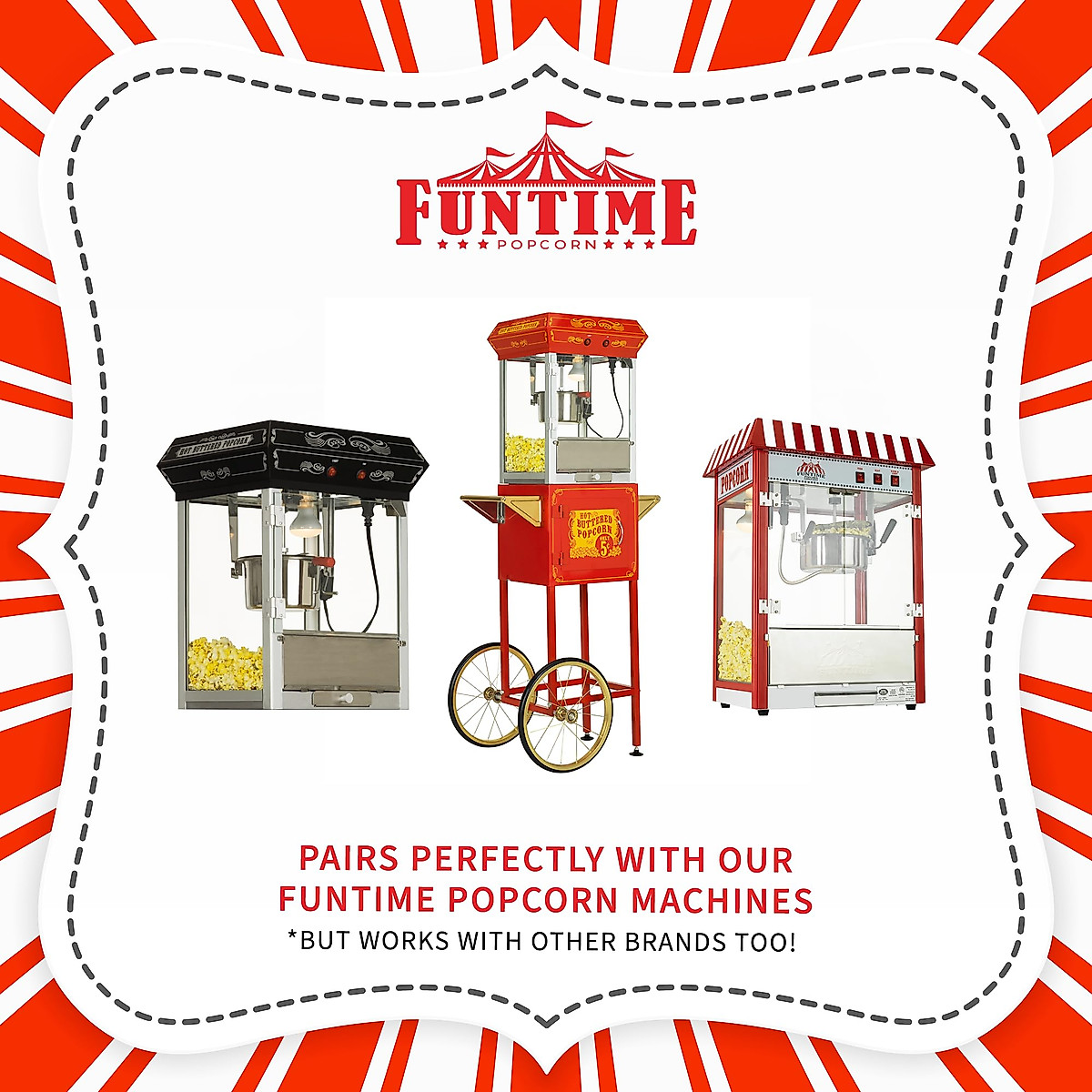 FunTime FT412 4-Ounce 3-in-1 Popcorn portion Movie Pouch Kit - 12pk