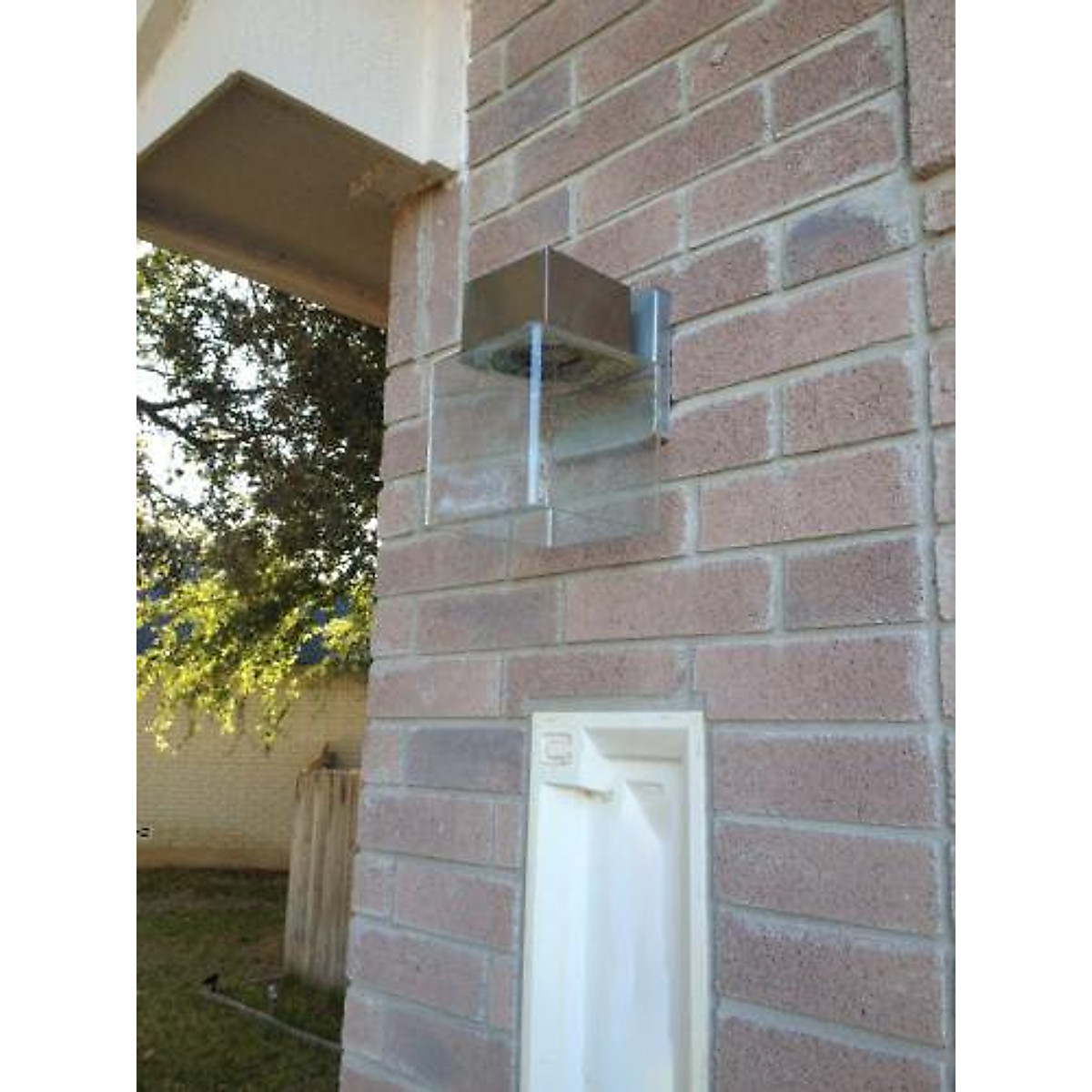 Home Decorators Collection Essex Brushed Nickel Outdoor LED Powered Wall Lantern