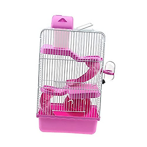 Abaodam Hamster Cage Hamster Cage Villa Cage for Small Pets Pet House Hamster Cage Guinea Pig Pet Cage Small Animals Kitchen Utensils Travel Heighten Pink Chinchilla Cage Pet Cage Pet Cage