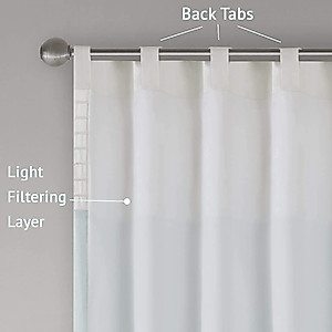 Madison Park Amherst Single Panel Faux Silk Rod Pocket Curtain With Privacy Lining for Living Room, Window Drape for Bedroom and Dorm, 50x84, Green