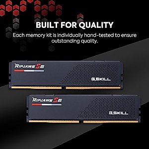 G.SKILL Ripjaws S5 Series (Intel XMP 3.0) DDR5 RAM 32GB (2x16GB) 5600MT/s CL36-36-36-89 1.20V Desktop Computer Memory UDIMM - Matte Black (F5-5600J3636C16GA2-RS5K)