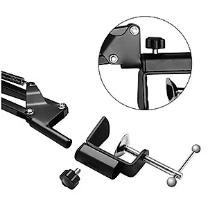 Boytone BT-29ST Adjustable Microphone Arm Suspension Boom Scissor Arm Stand, with 3/8" to 5/8" Screw Adapter, for Radio Broadcasting Studio, Voice-Over Sound Studio, Stages, and TV Stations