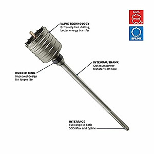 BOSCH HC8526 2-5/8 In. x 22 In. SDS-Max Rotary Hammer Core Bit Ideal for Applications in Concrete