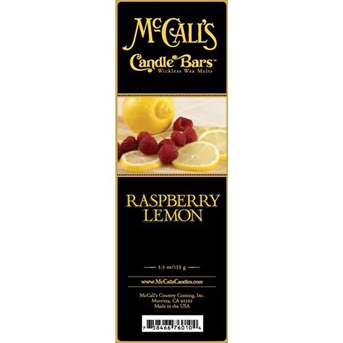 McCall's Country Candles Candle Bar 5.5 oz. - Raspberry Lemon